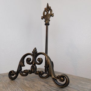 Heavy Fancy Iron Scroll Easel | PICK YOUR COLOR | Fleur De Lis | Crown ...