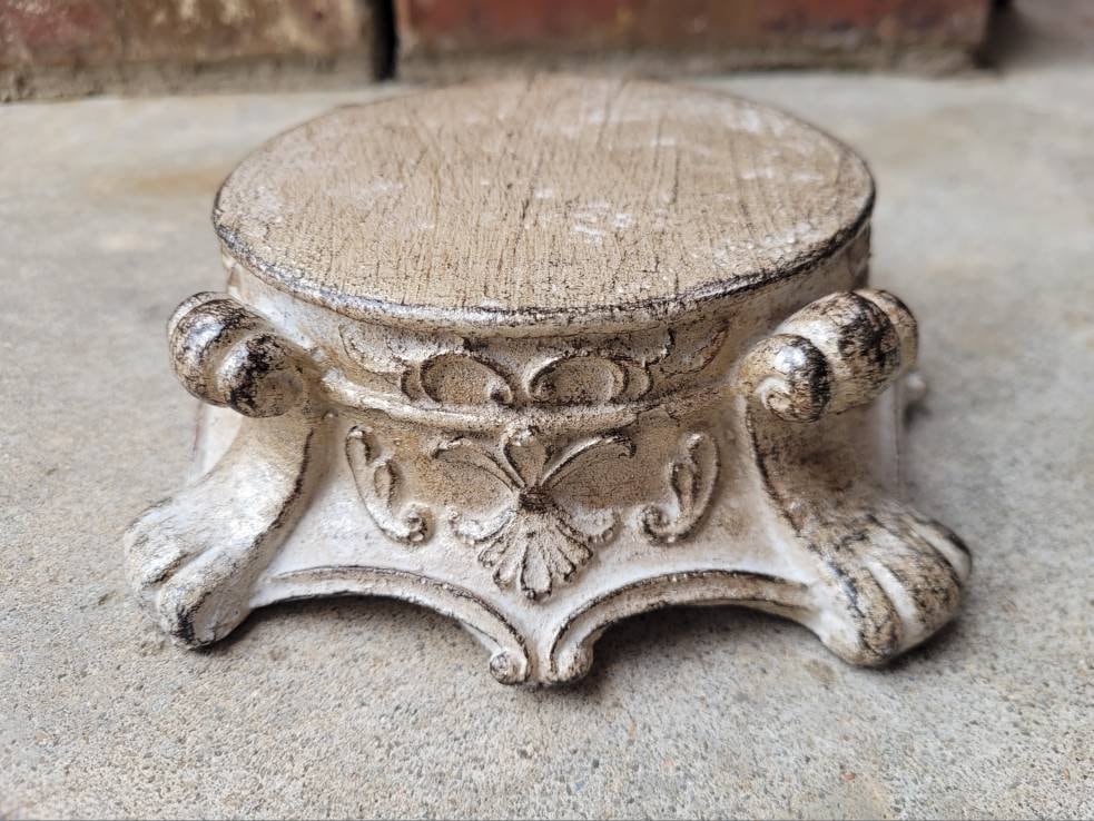 White Plaster Pedestal Stand