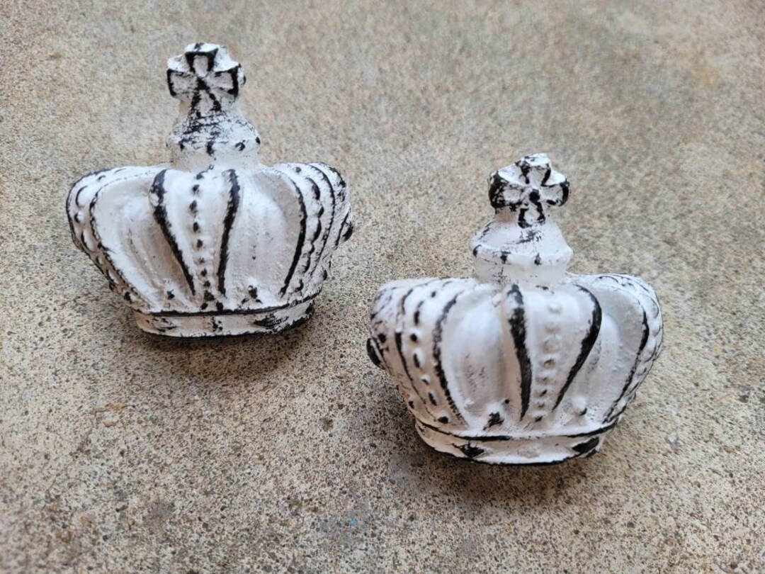 TWO Crown Candle Pins for Pillar Candles - PICK Your COLOR - Shabby ...