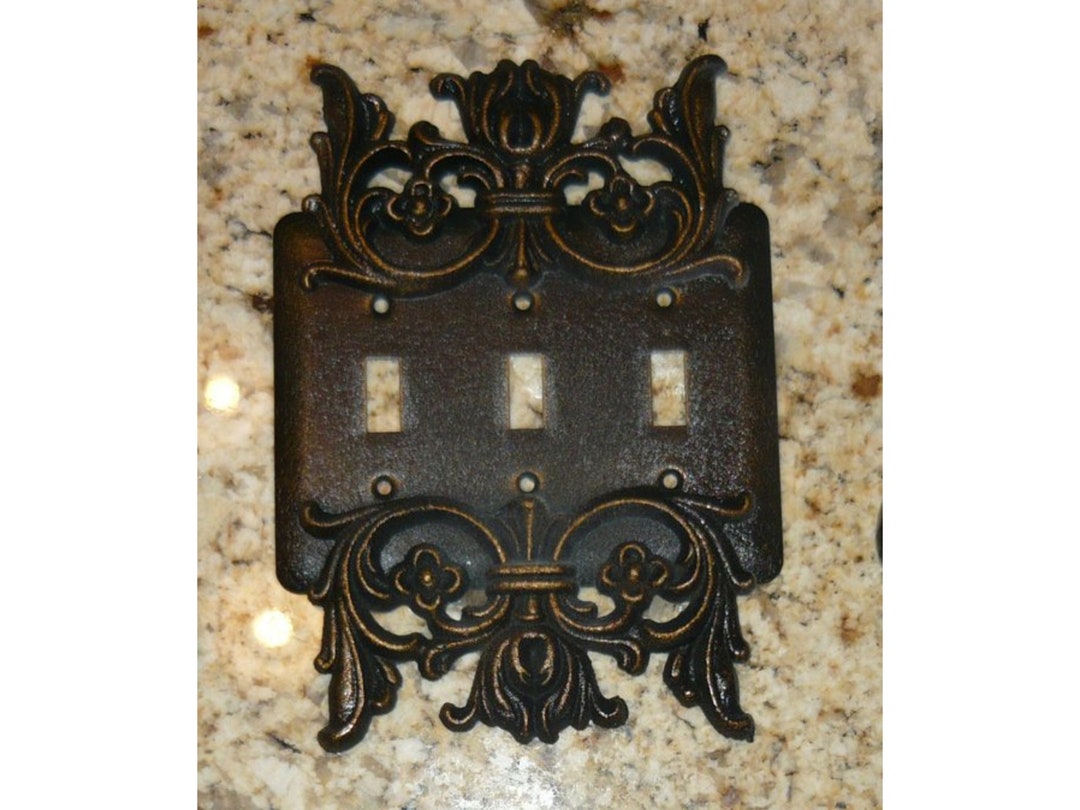 Metal Triple Light Switchplate - PICK YOUR COLOR - Old World, Light ...