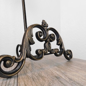 Heavy Fancy Iron Scroll Easel | PICK YOUR COLOR | Fleur De Lis | Crown ...