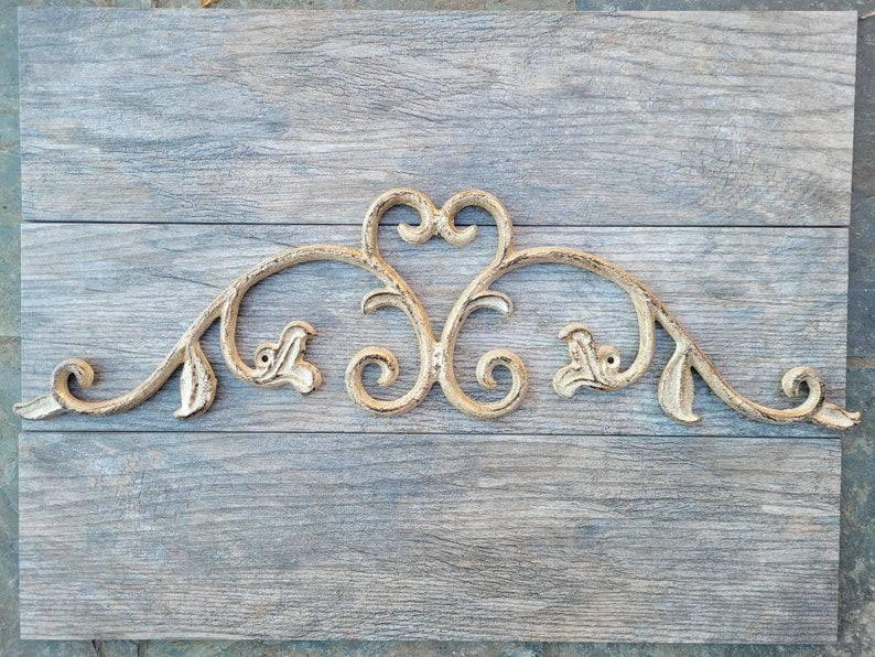 24 In. Cast Iron Topper Pediment Wall Plaque Old World - Etsy