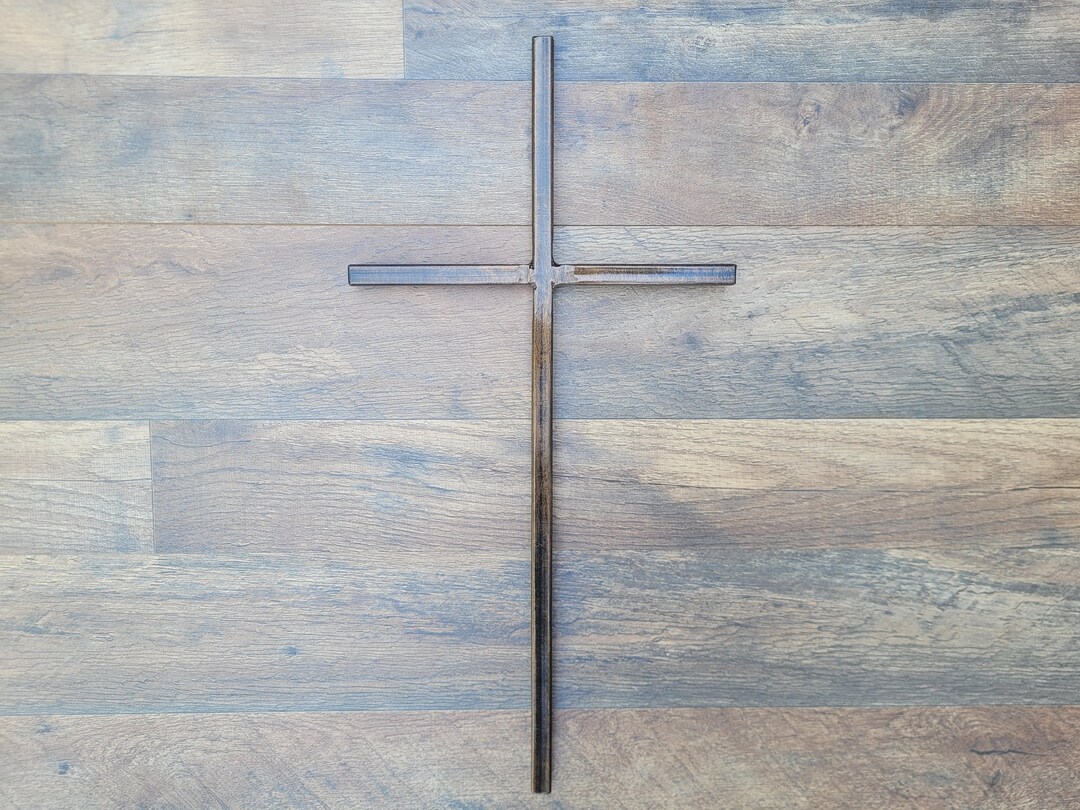 Iron Wall Cross. Handmade and Hand Painted. 18 Inches Tall. Original ...