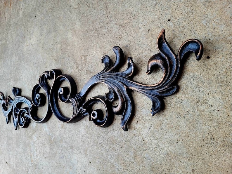 24 " Cast Iron Topper | PICK YOUR COLOR | Pediment | Wall Plaque | Old ...