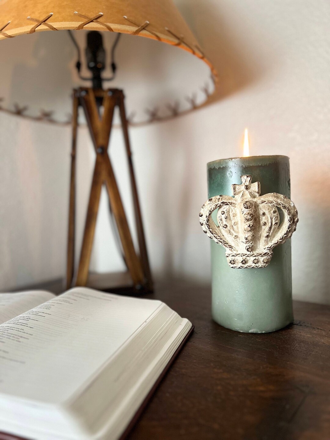 Crown Candle Pin | PICK YOUR COLOR | Pillar Candle Decor | Cross Candle ...
