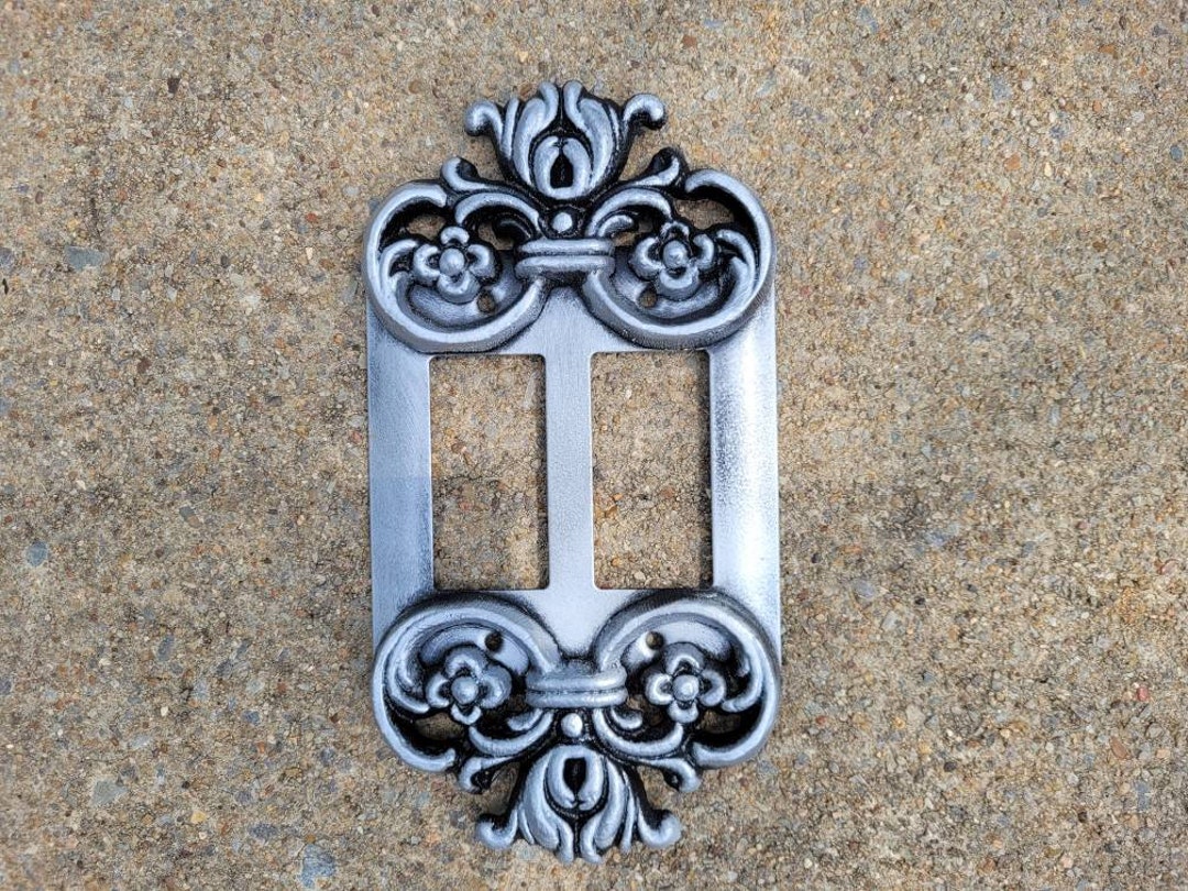 Ornate 2 Rocker Switch Plate Cover | PICK Your COLOR | Metal Wall Decor ...