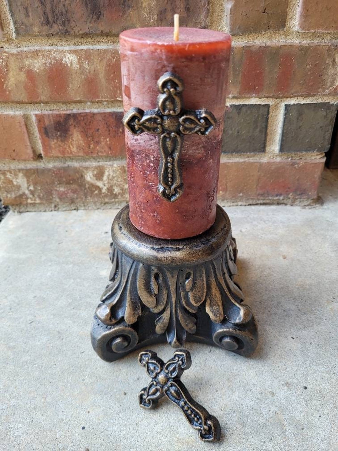 TWO Cross Candle Pins | PICK Your COLOR | Tuscan Decor | Crosses for ...
