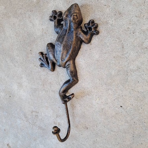 Frog Wall Hook | PICK YOUR COLOR | Cast Iron Wall Coat Rack | Nature ...