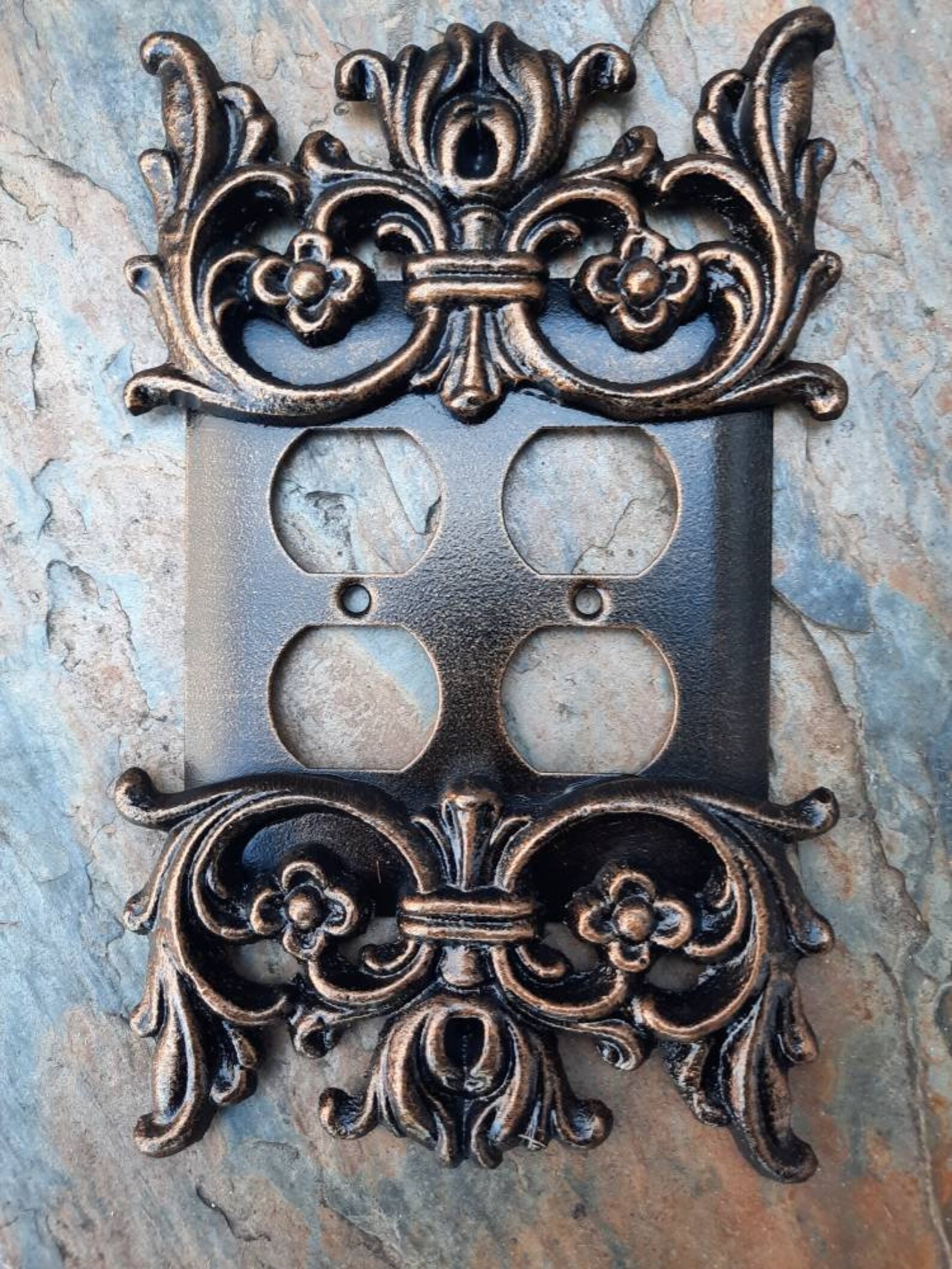 Metal Double Outlet Plate PICK YOUR COLOR Switch Plate - Etsy