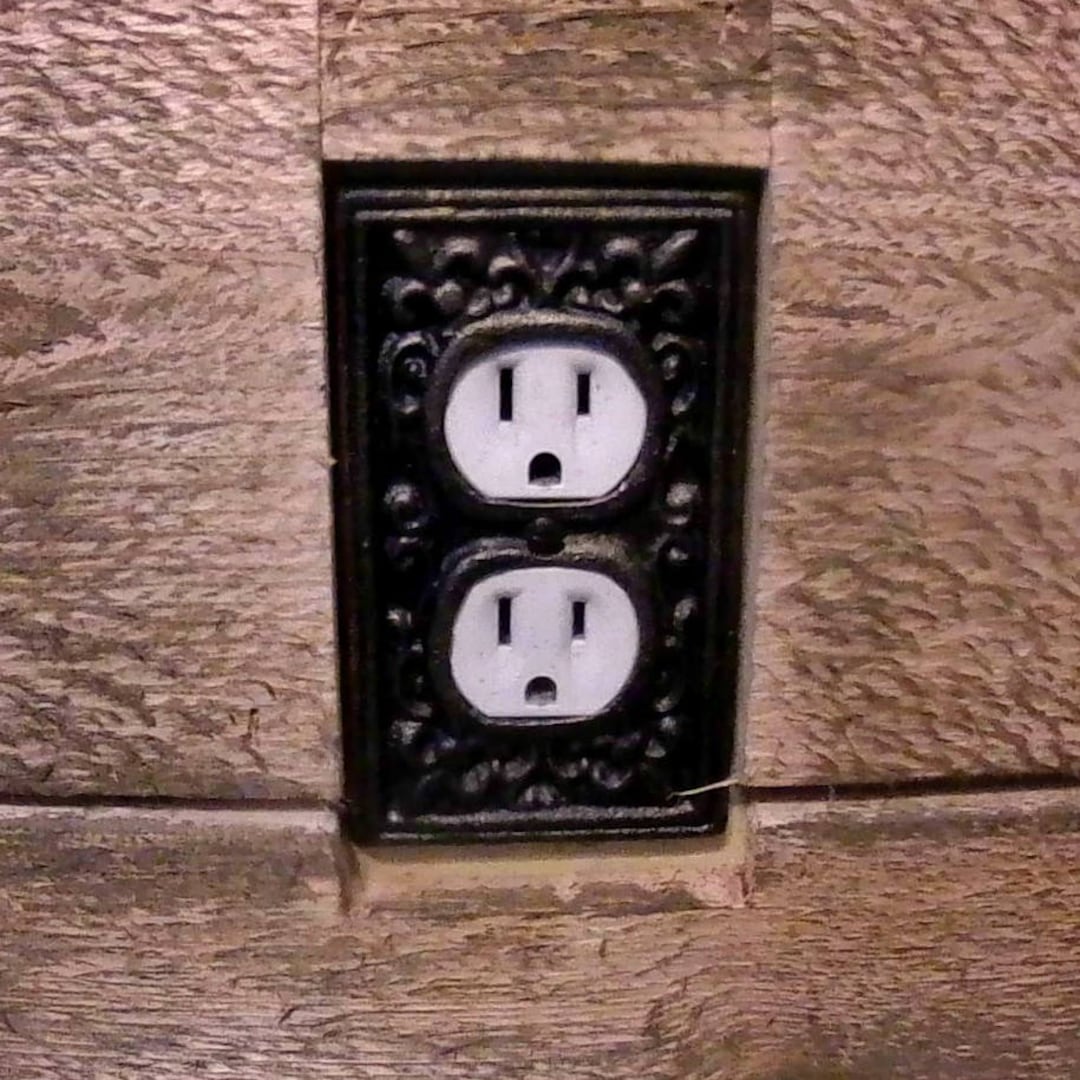 Metal Outlet Plate Cover | PICK YOUR COLOR | Cast Iron Switchplate ...