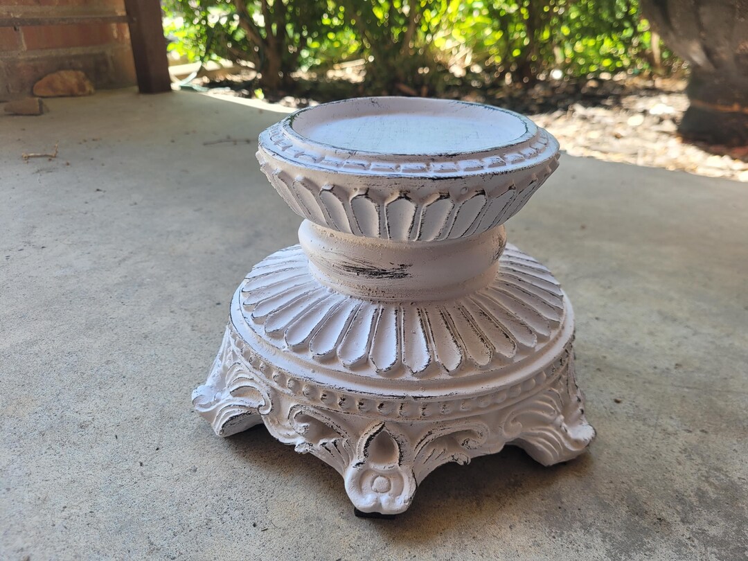 Round Candle Base, PICK YOUR COLOR, Pillar Candleholder, Tuscan Decor ...
