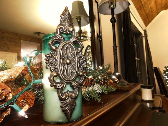 Medallion Candle Pin for Pillar Candles. PICK YOUR COLOR. - Etsy
