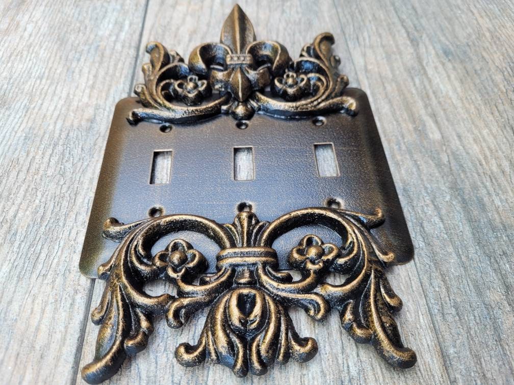 Metal Triple Toggle Light Switch Plate. PICK YOUR COLOR. 3 Gang Light ...