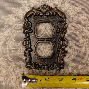 Ornate Outlet Plate Cover for Rustic Home Decor. PICK YOUR COLOR. Plug ...