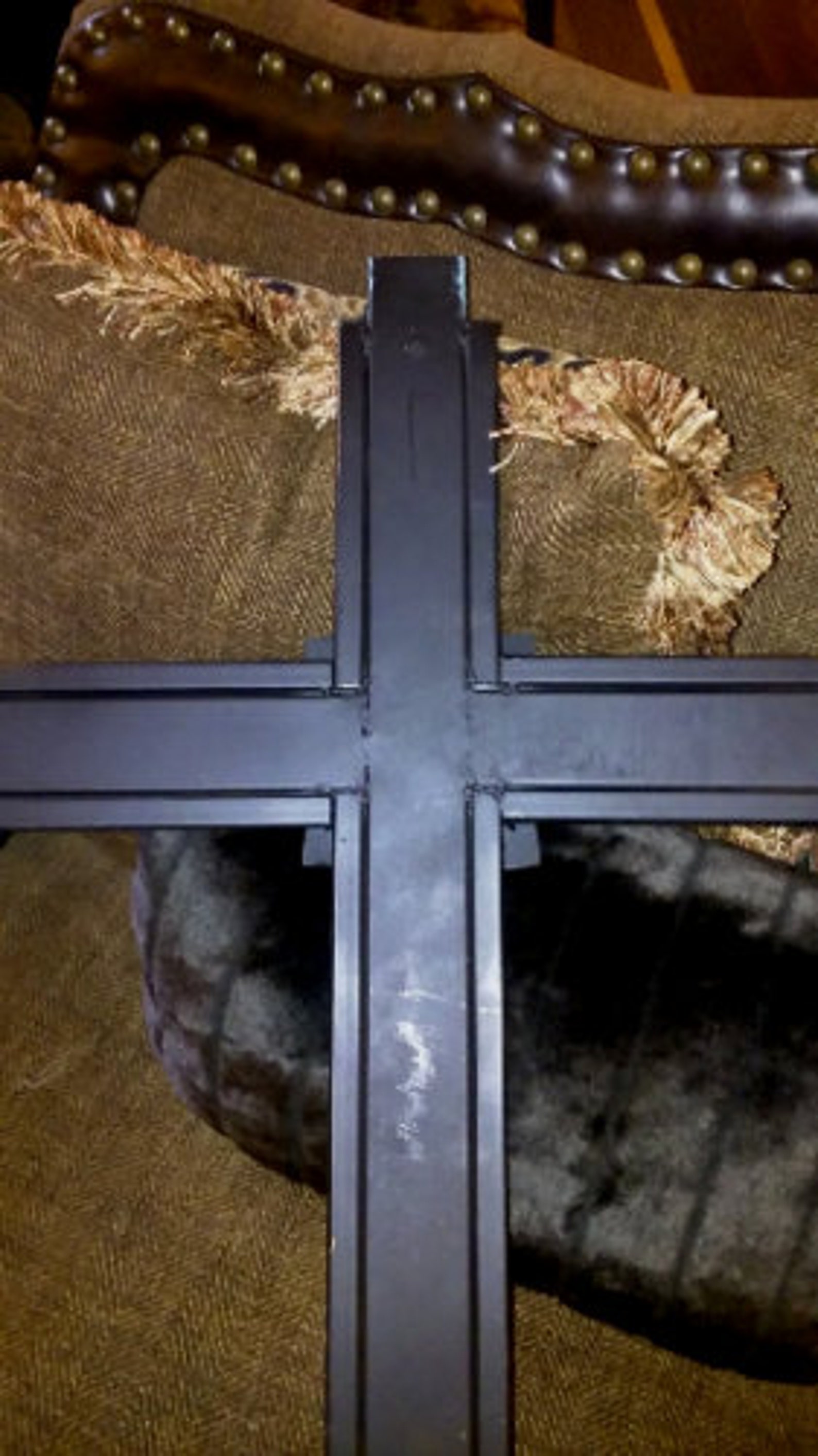 Large Iron Wall Cross. Handmade and Hand Painted. 36 Inches Tall ...