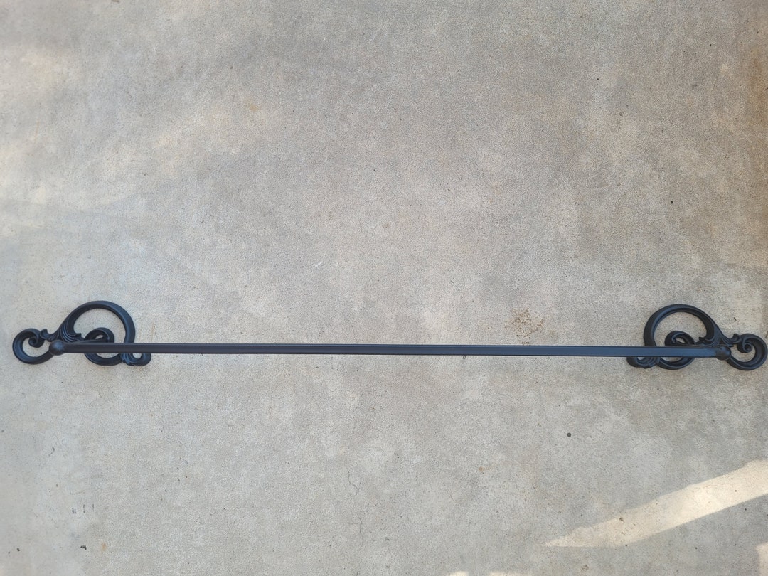 Metal Scroll Towel Bar for Bathroom, PICK YOUR COLOR. Iron Towel Holder ...