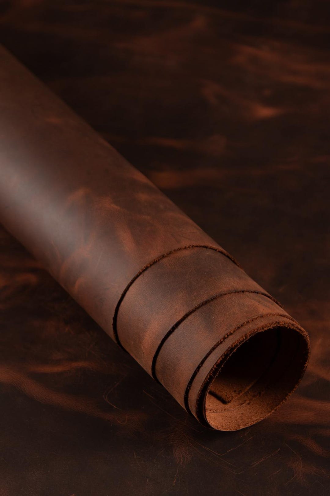 Full Hide Chestnut Crazy Horse Cow Leather – 100% Genuine – Full Grain ...