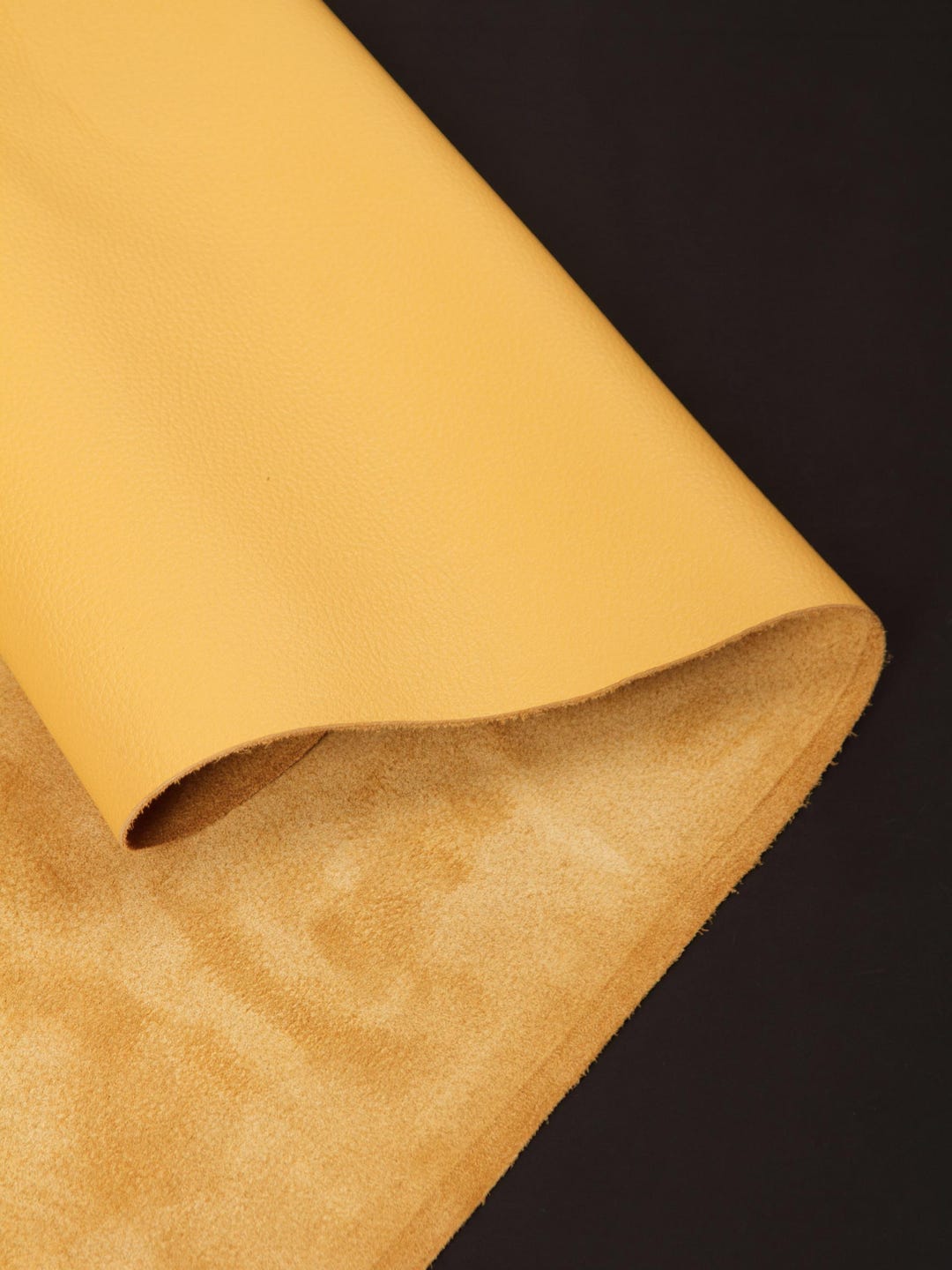 Yellow Full Grain Genuine Leather Hide – Upholstery 0.8-1.2mm (2-3oz) Tiana Soft Thin Leather ...