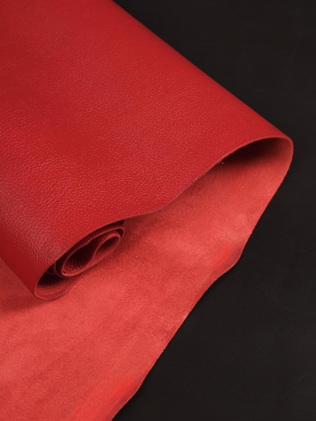 Pomegranate Red Full Grain Genuine Leather Hide – Upholstery 0.8-1.2mm ...