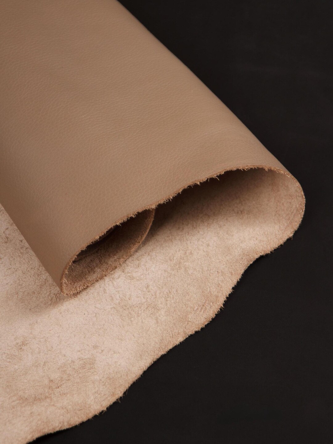 Beige Full Grain Genuine Leather Hide – Upholstery 0.8-1.2mm (2-3oz) Tiana Soft Thin Leather, 20 ...