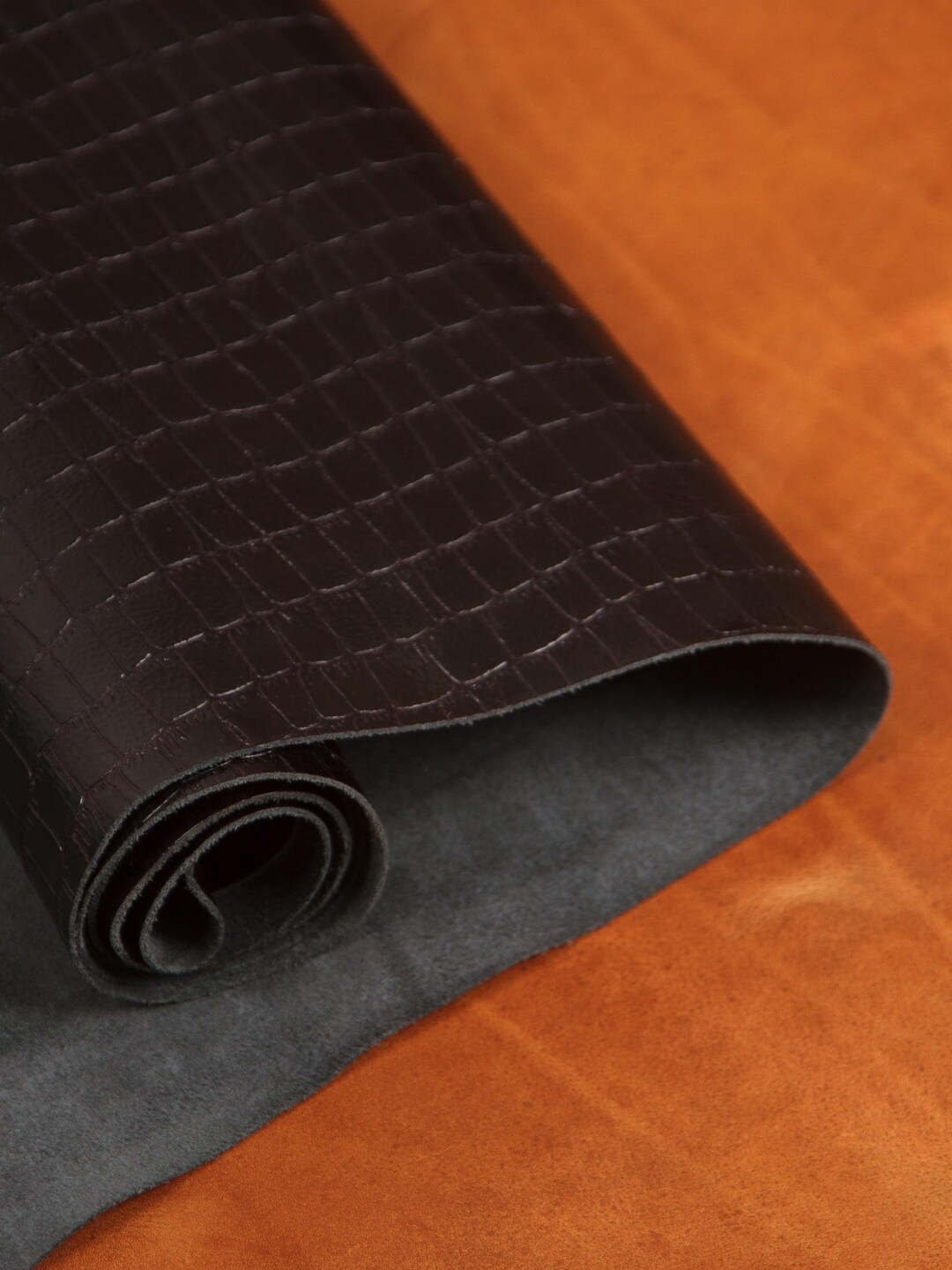 Black Stone Pattern Full Grain Leather – 100% Genuine – Vegetable ...