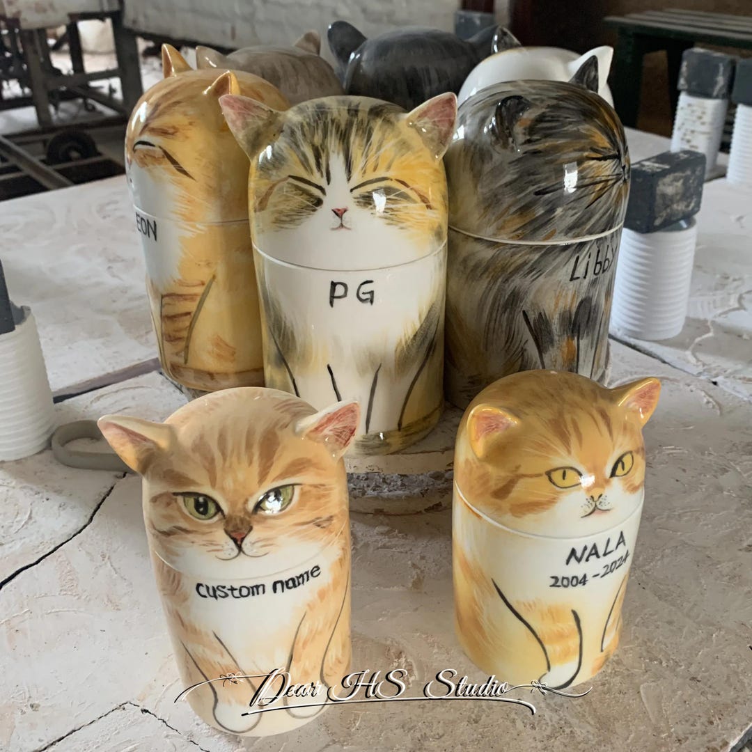 Custom Hand-painted Cat Urns - Etsy