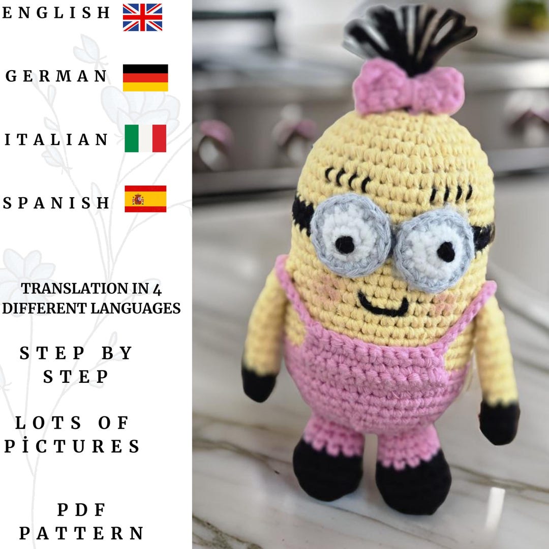 Fancy Amigurumi Minion Crochet Pattern, DIY Plush Toy, Easy Crochet PDF ...