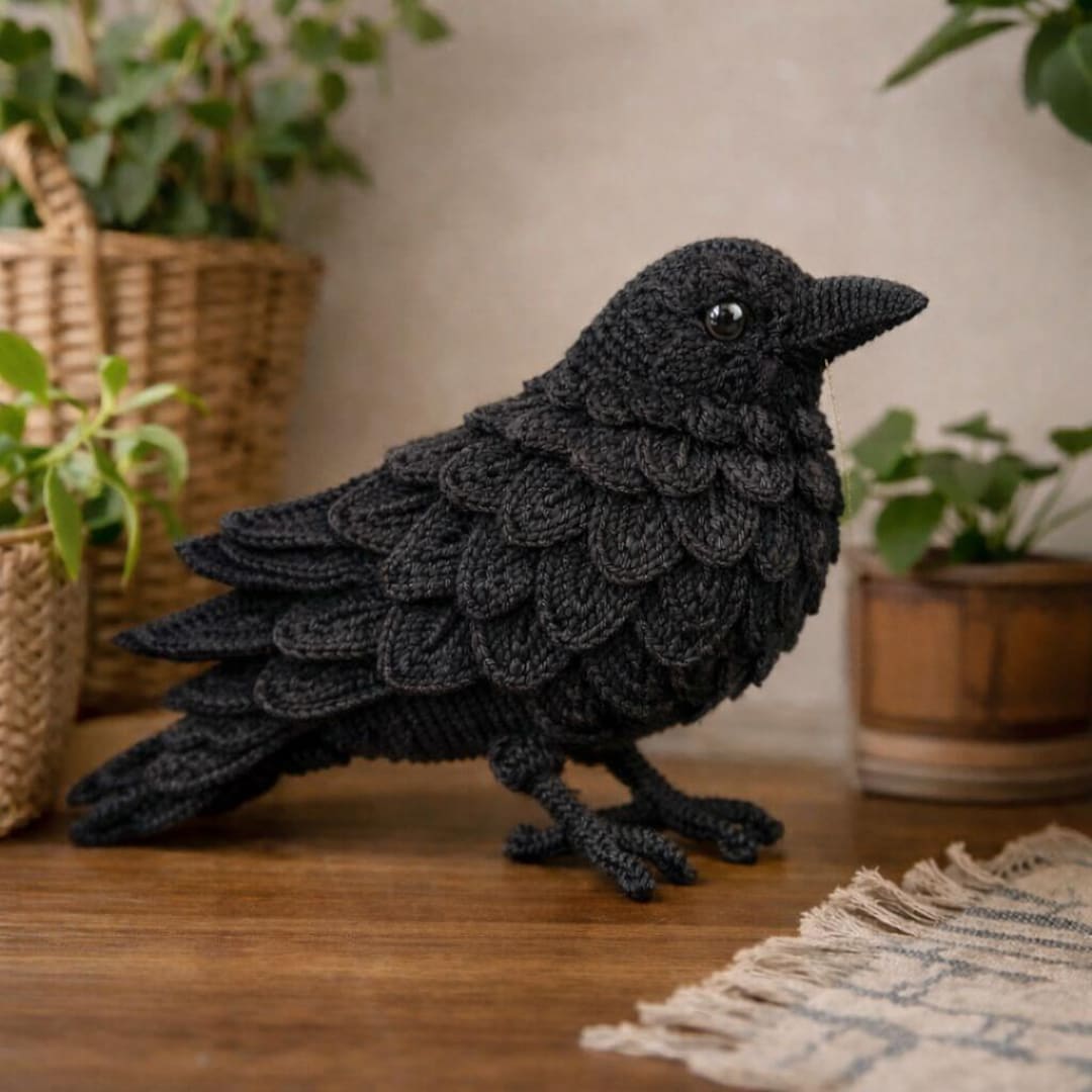 Black Raven Amigurumi Crochet Pattern – Crow Crochet Toy Plushie ...