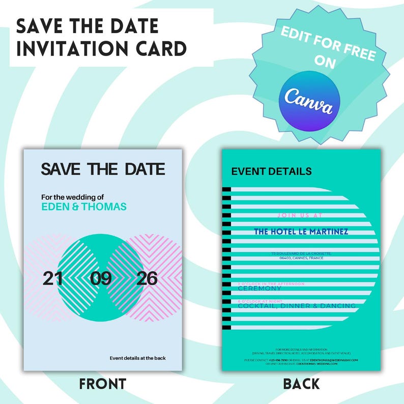 Wedding Invitation Template Set, QR Code Online Response, Editable ...