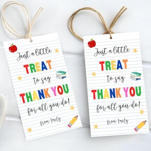 Happy Teacher Appreciation Week Gift Tags, A Little Treat to Say Thank ...