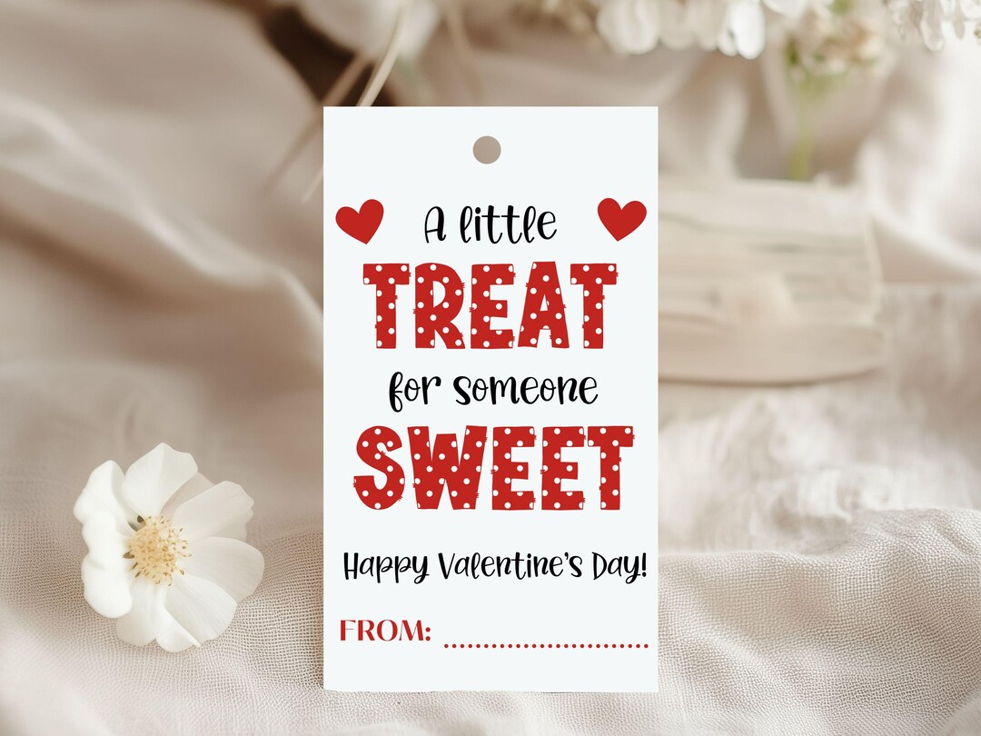 Sweet Treat Valentine Days Tag, Kids School Valentine Day Cards ...