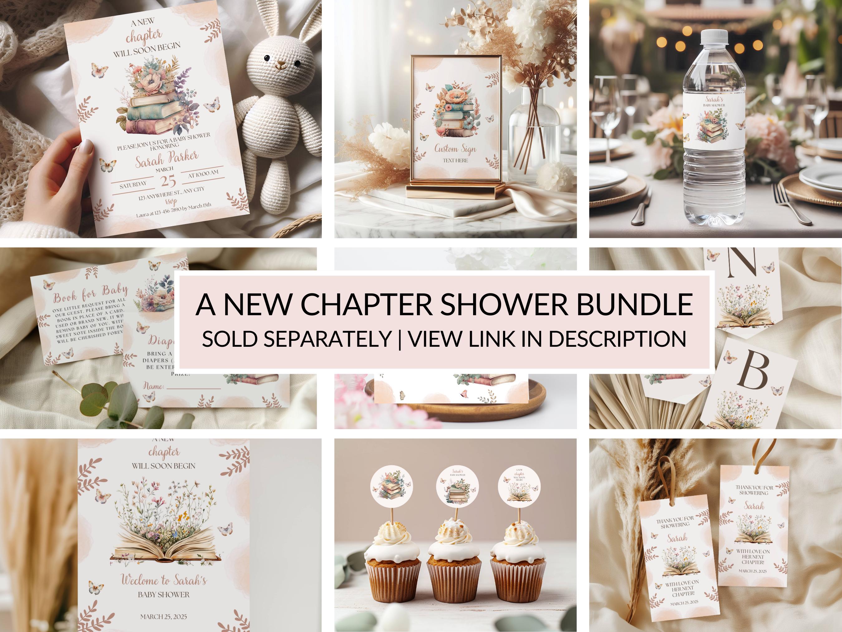 A New Chapter Will Soon Begin Baby Shower Banner, Book Themed Baby ...
