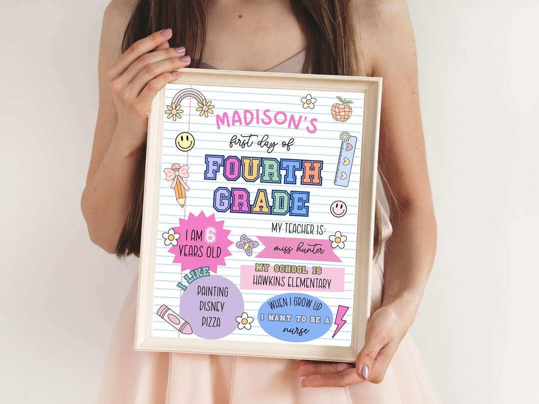 Custom First Day of School Sign Printable, Editable Back to School Sign ...