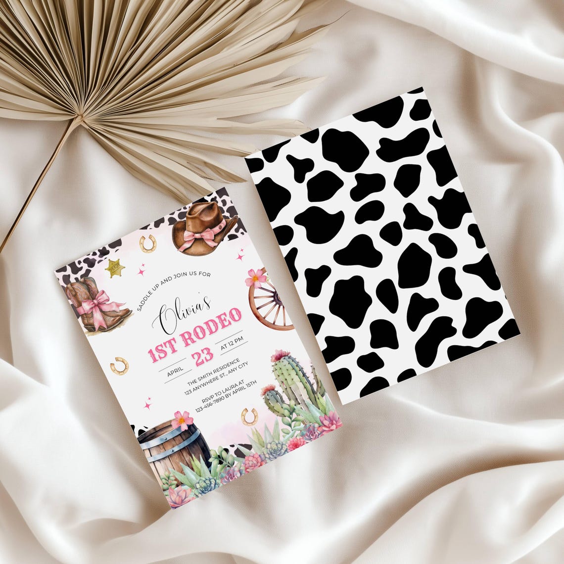 First Rodeo Girl Birthday Invitation, My 1st Rodeo Girl Cowgirl Party ...