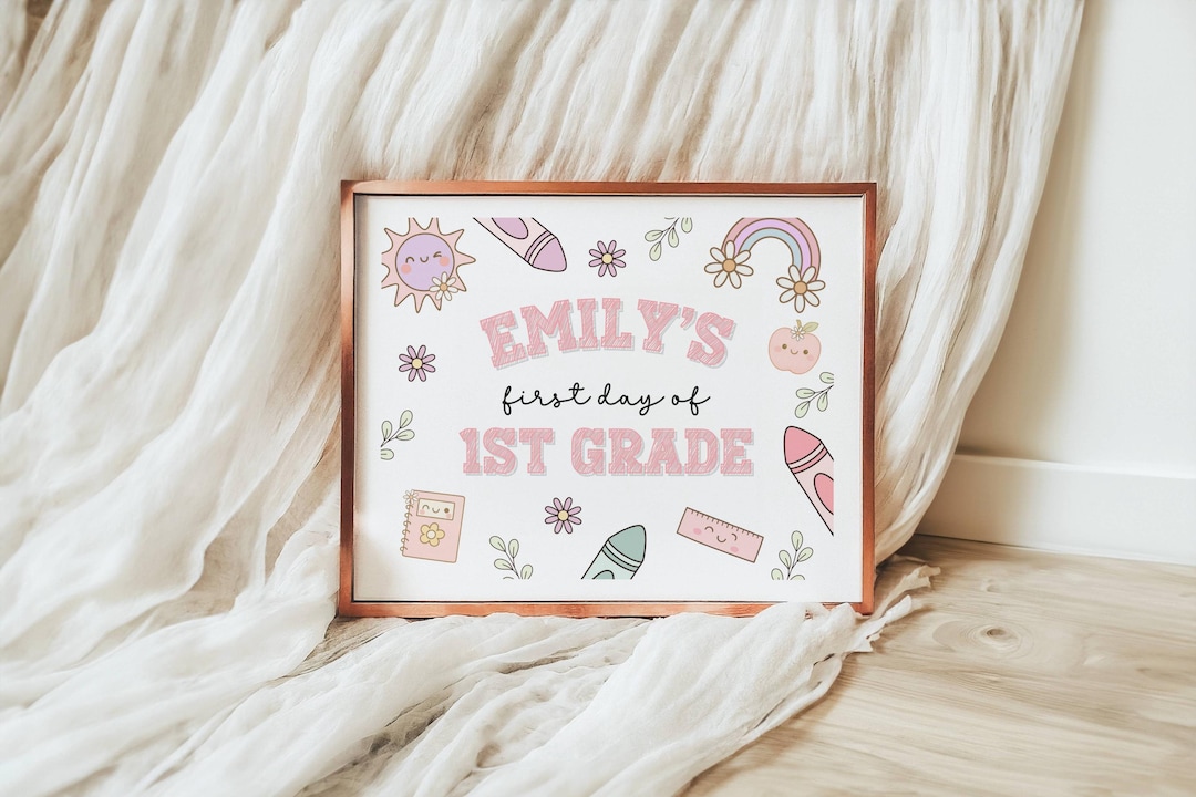 First Day of School Sign Printable, Editable Back to School Sign ...