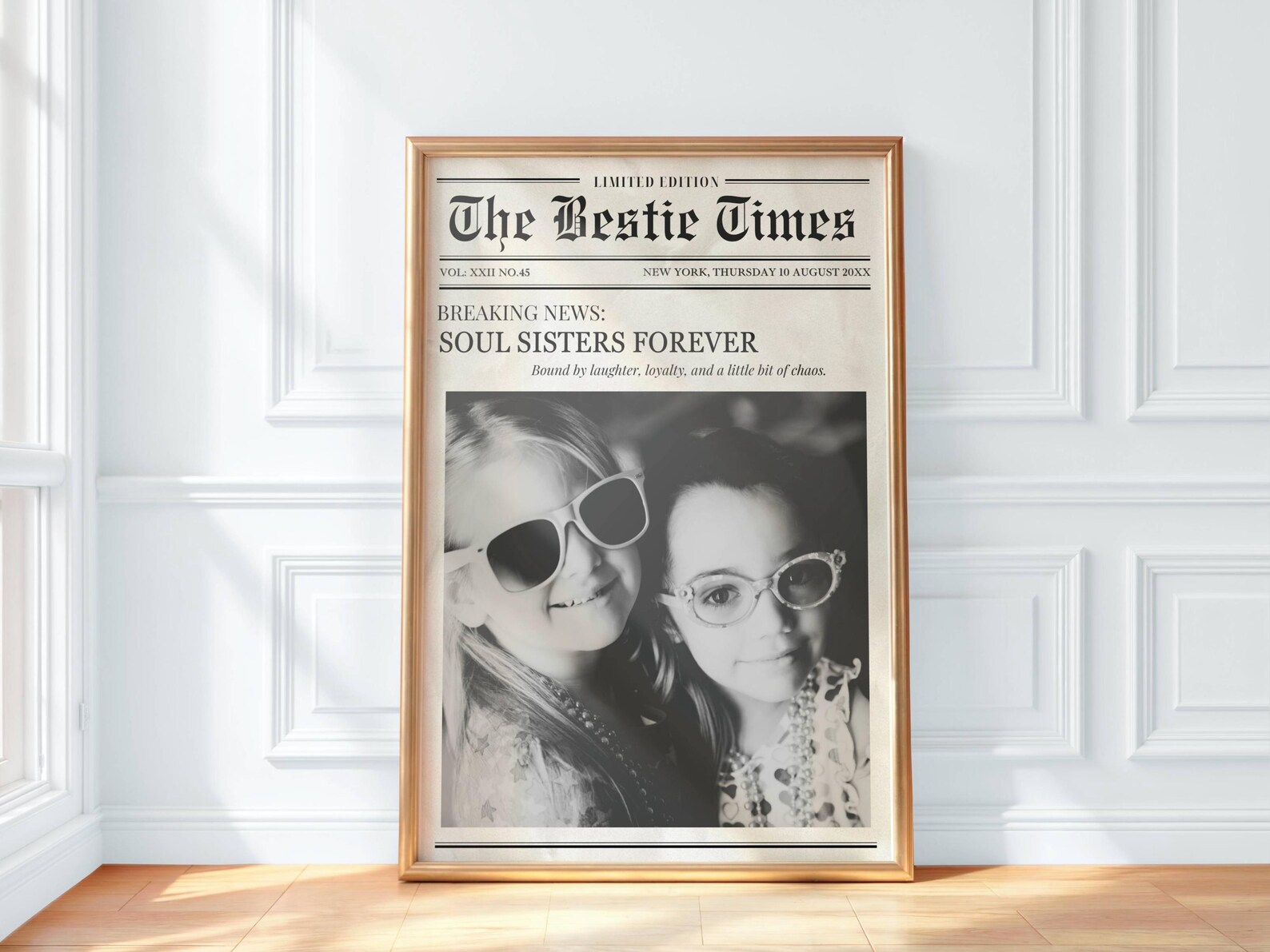 Customizable Newspaper Print: Personalized Friendship Gift (digital ...