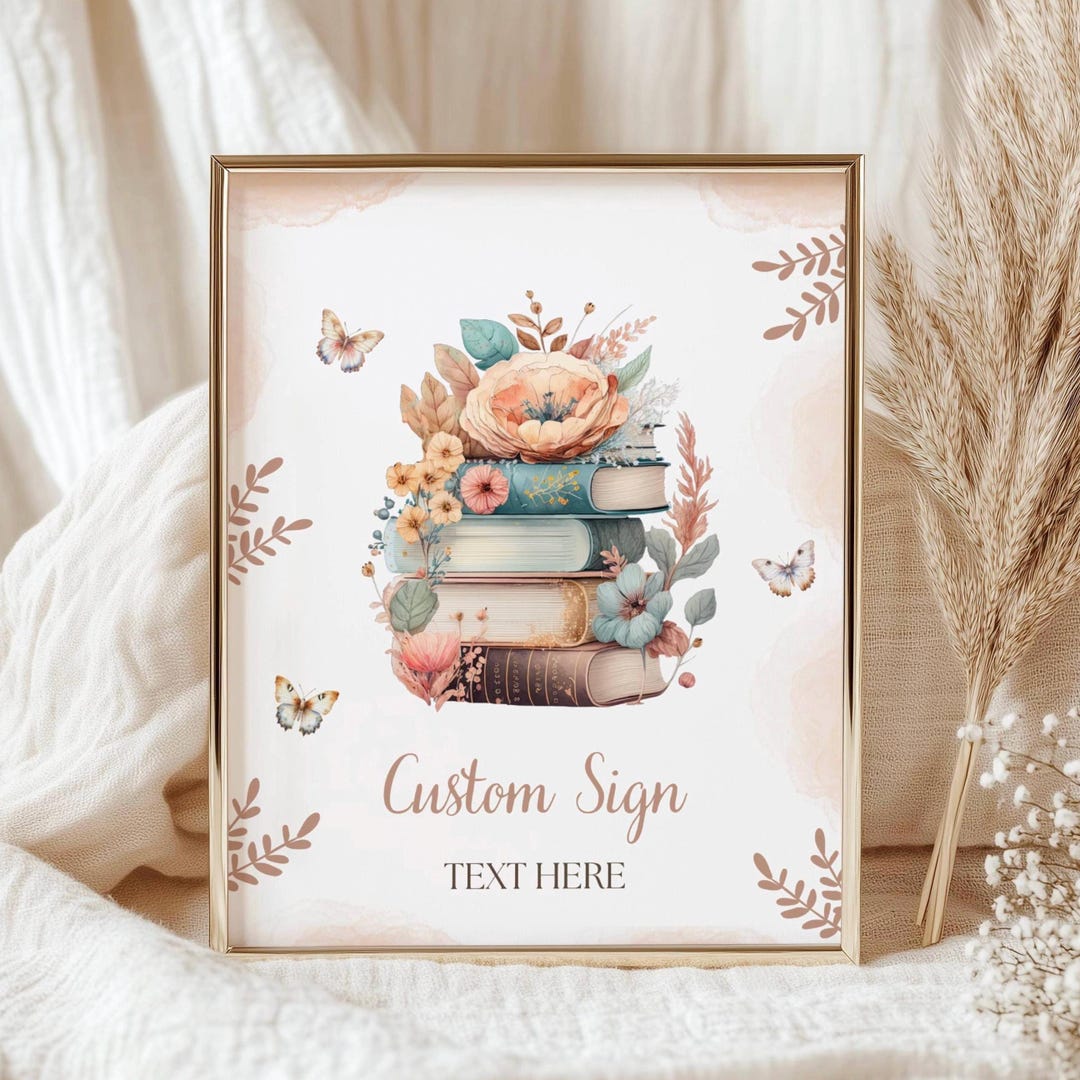 A New Chapter Will Soon Begin Baby Shower Custom Sign, Book Themed Baby ...