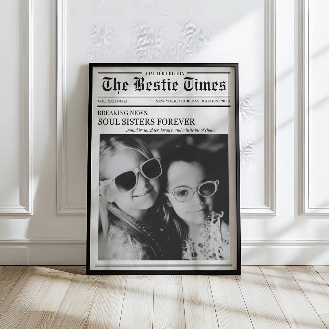 Customizable Newspaper Print: Personalized Friendship Gift (digital ...