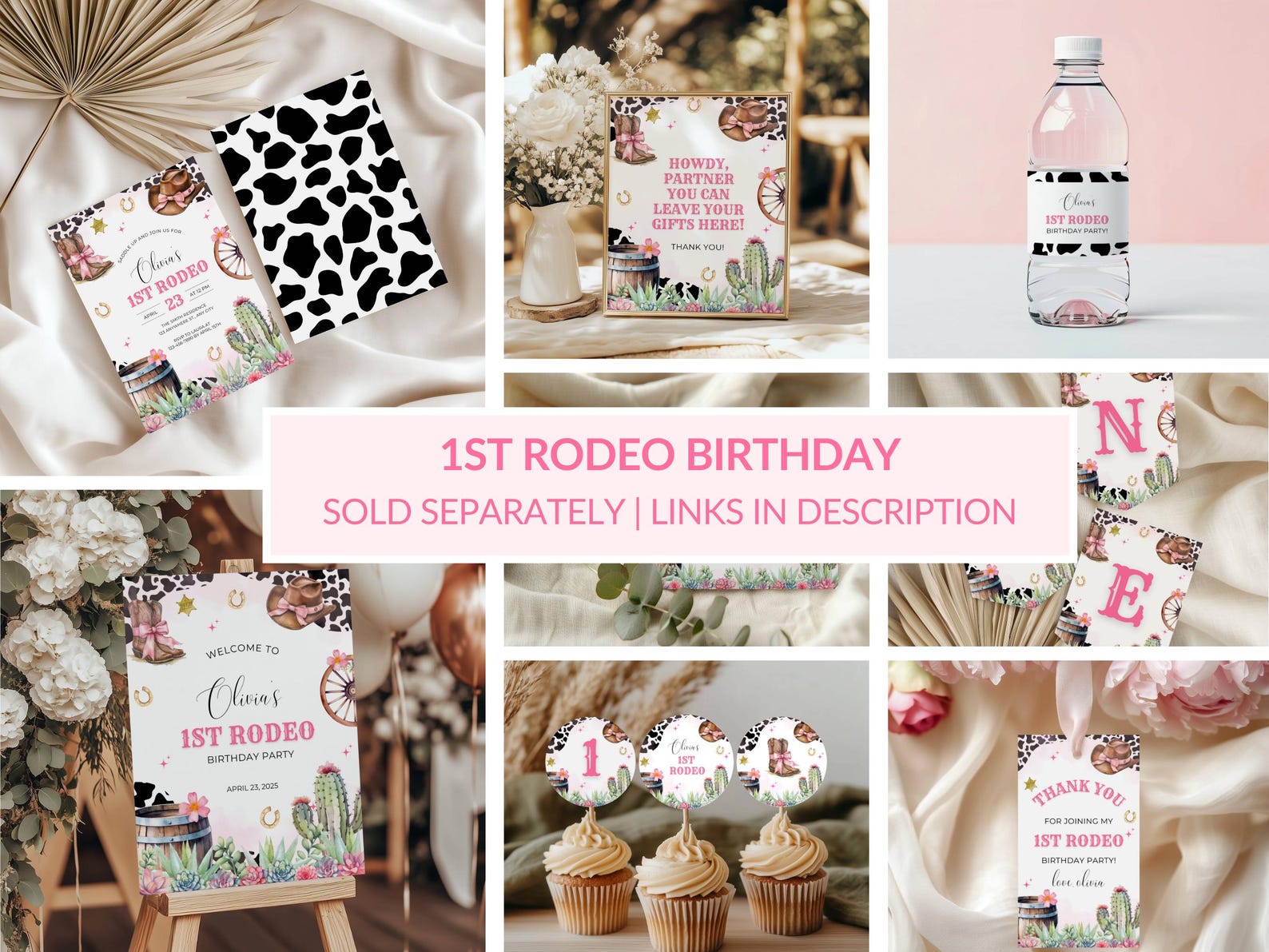 First Rodeo Girl Birthday Invitation, My 1st Rodeo Girl Cowgirl Party ...