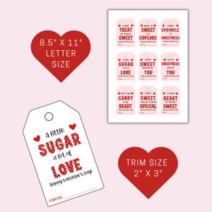 Valentines Day Printable Gift Tag for Valentine Gift Sweet Treat Tags ...