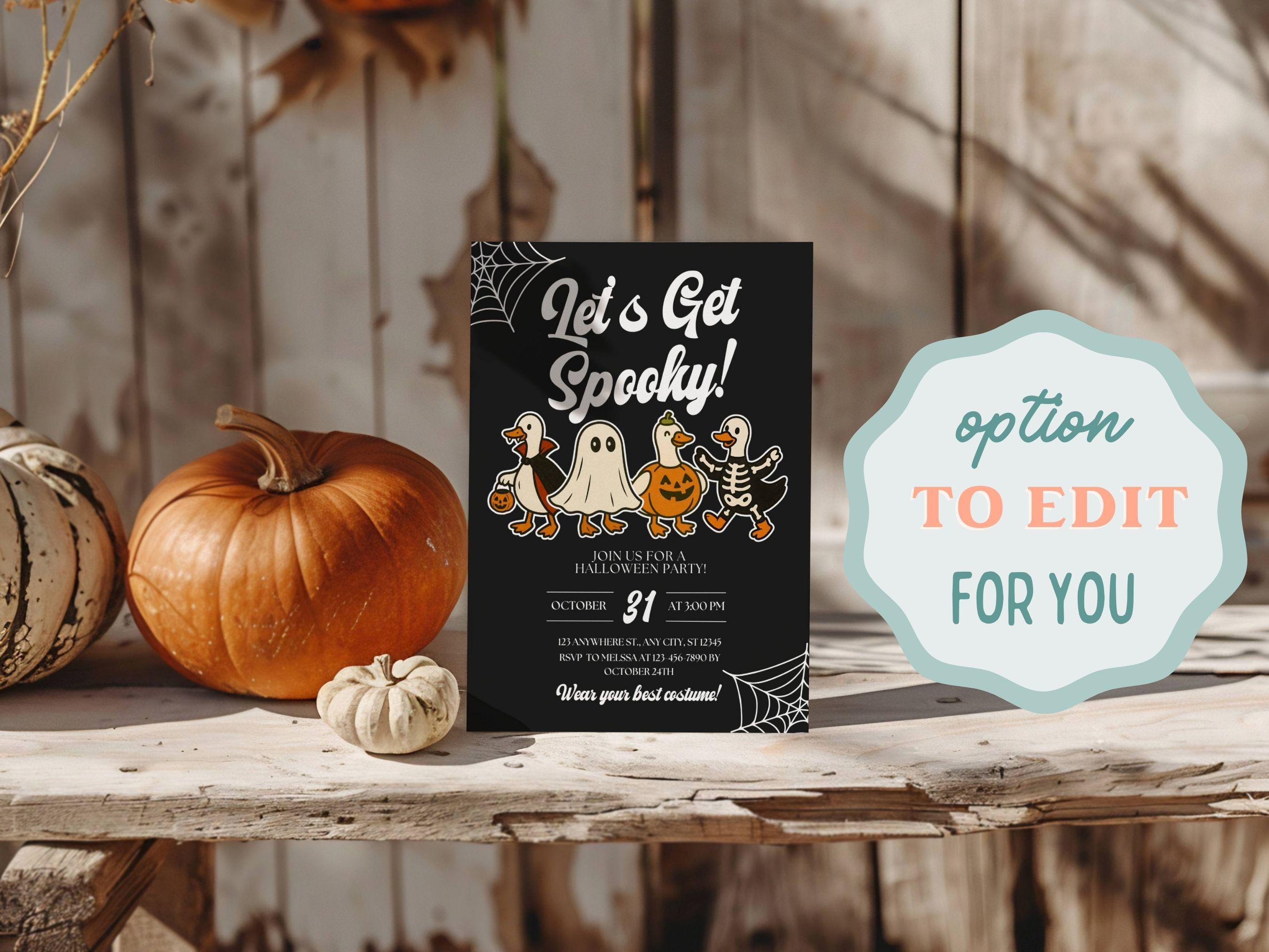Spooky Goose Halloween Party Invitation: Editable Canva Template - Etsy