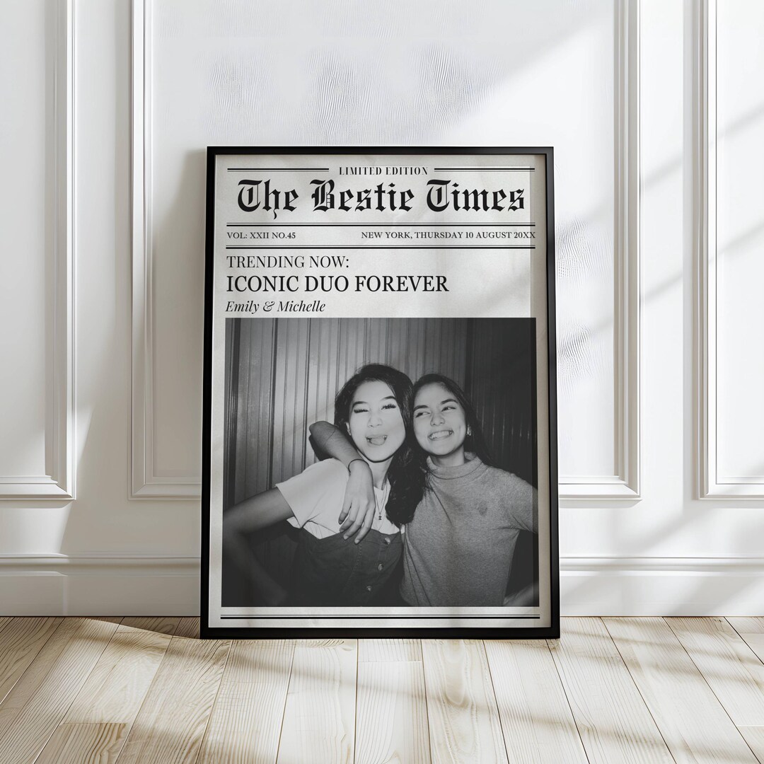 Custom Newspaper Print, Iconic Duo Forever, Personalized Newsprint ...