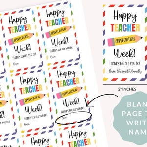Happy Teacher Appreciation Week Gift Tags, Teacher Appreciation Gift ...