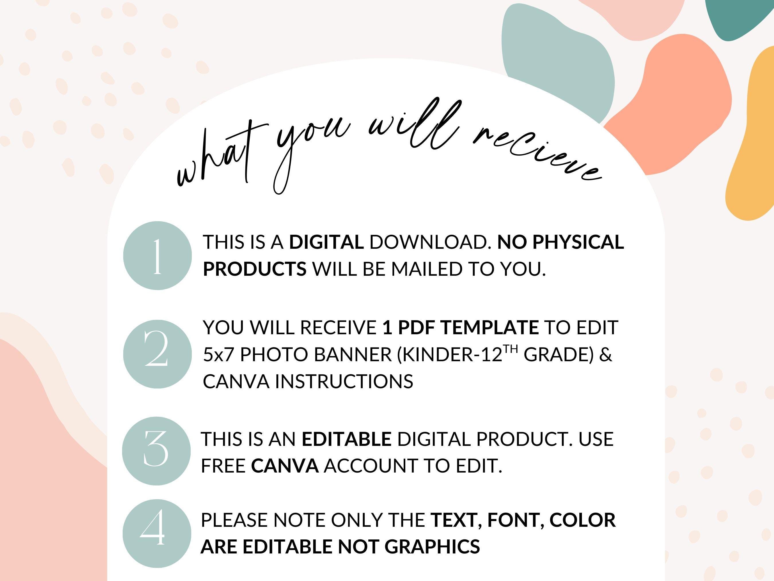 Graduation Photo Banner Template, Printable Grad Party Poster ...