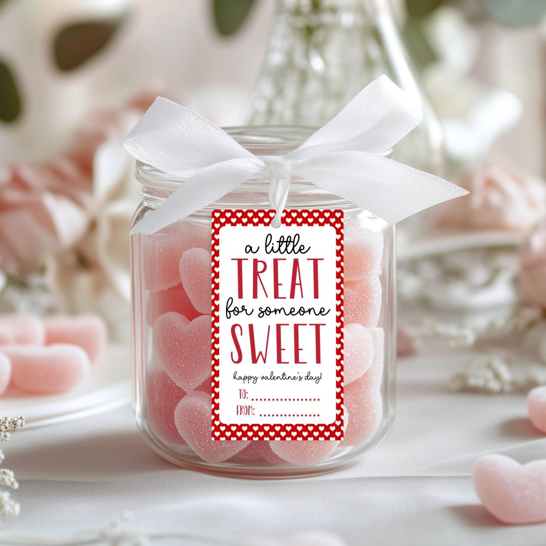 Editable Valentines Day Gift Tags, Classroom Favor Sweet Treat Tag ...