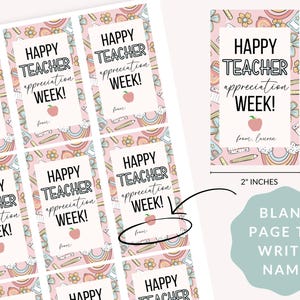 Happy Teacher Appreciation Week Gift Tags, Teacher Appreciation Gift ...