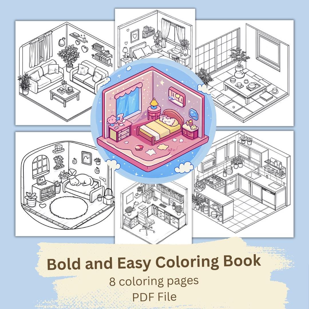 Easy and Bold Little Corner : A Coloring Book for Adults and Teens ...