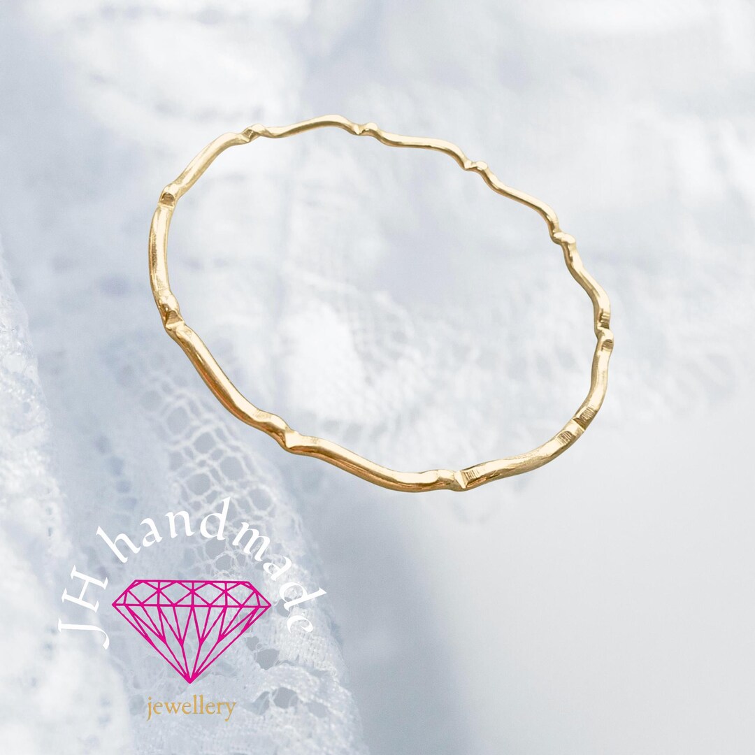 9ct Solid Gold Wave Bangle 2mm Thickness 7.4grams Handmade Fully ...