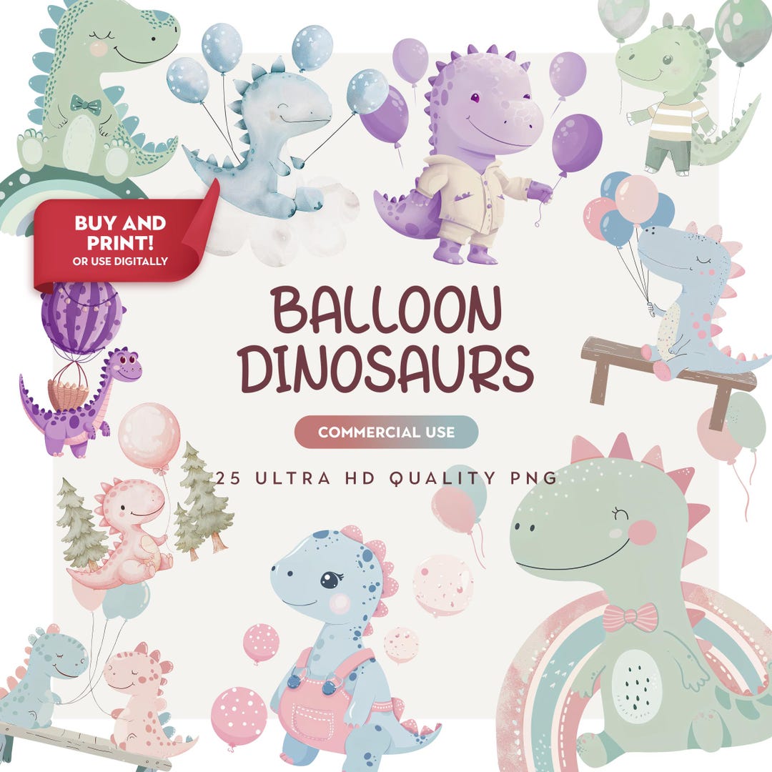 Balloon Dinosaurs for Birthday, Baby Shower, Nursery and School Decors ...