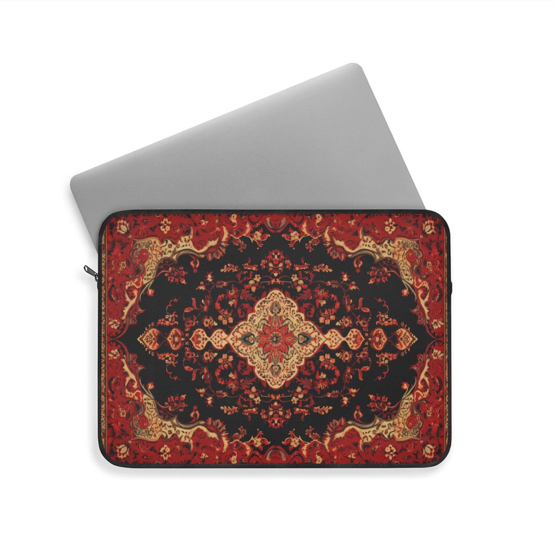Red Persian Rug Laptop Sleeve: Vintage Bohemian Computer Bag - Etsy